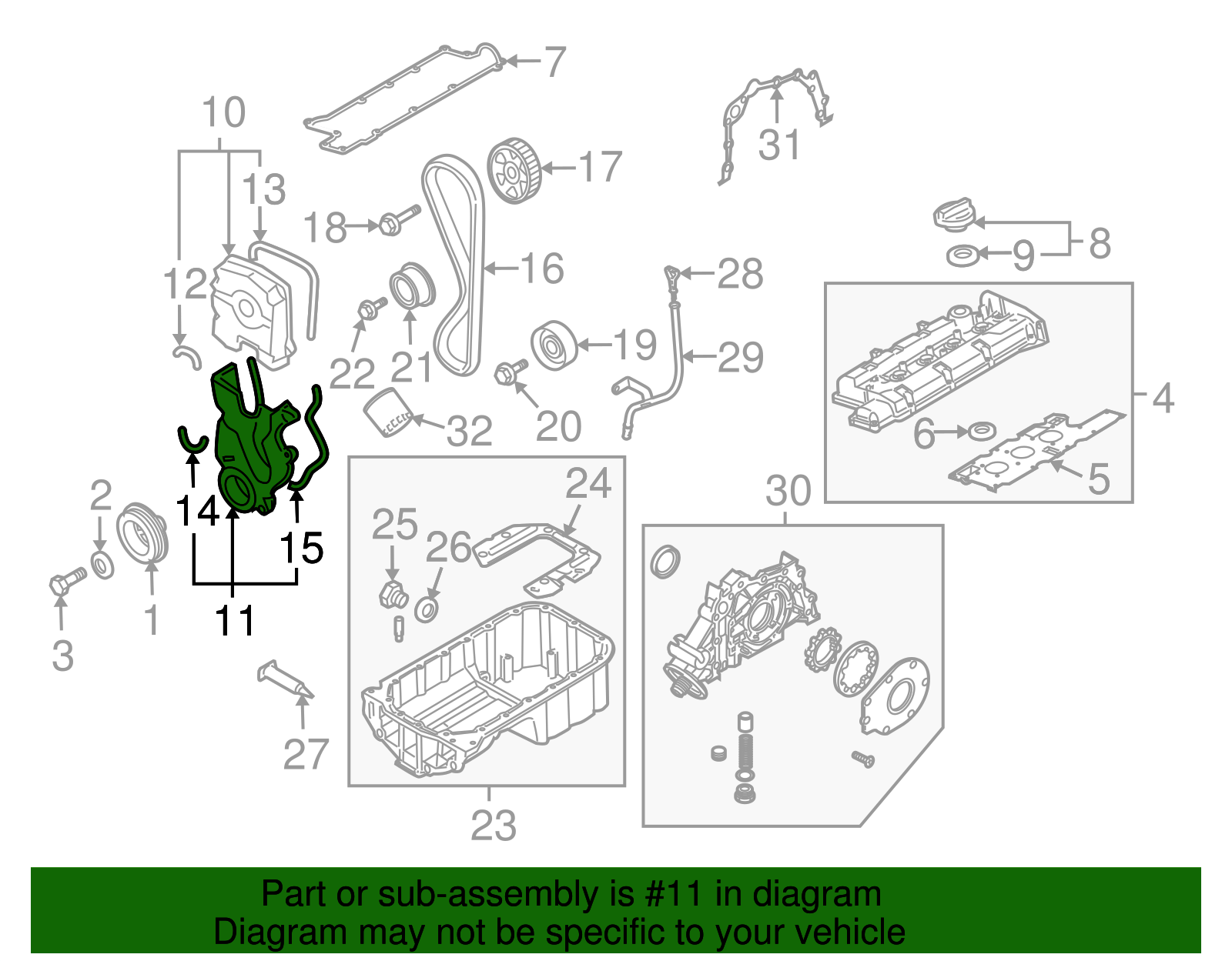 21350-23101 - Outer Timing Cover 2004-2011 Kia | Kia.Parts