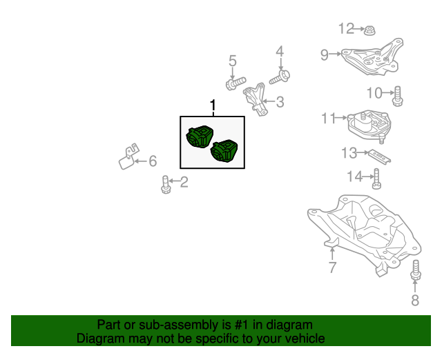 8R0-198-381-N - Motor Mount 2009-2012 Audi Q5 | Audi OEM Parts