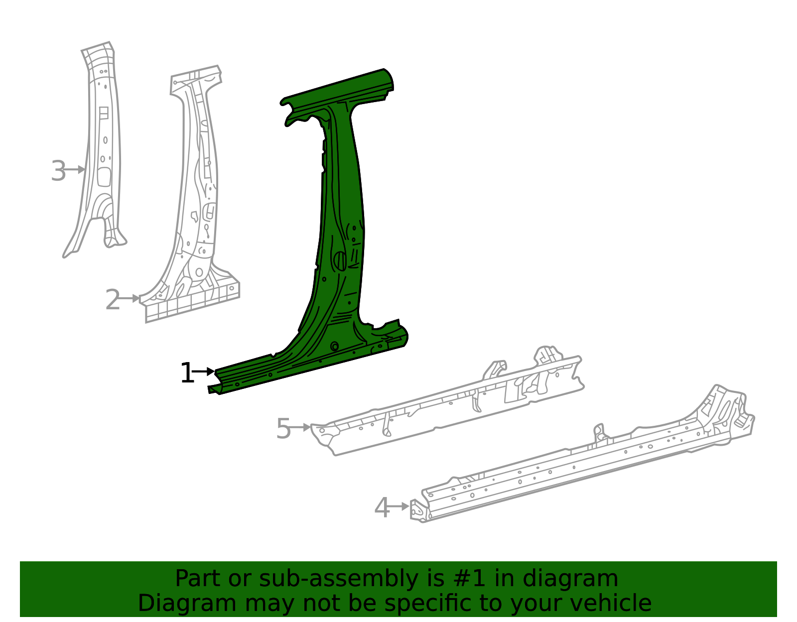 Genuine Toyota Center Pillar & Rocker part# 61312-02410 for 2020-2024 ...