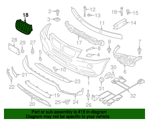 51117237422 - 2011-2014 BMW X3 Upper Grille (51-11-7-237-422) | BMW of ...