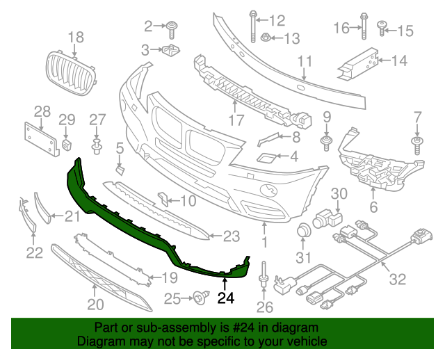 51117210445 - 2011-2014 BMW X3 Lower Cover (51-11-7-210-445) | BMW of ...