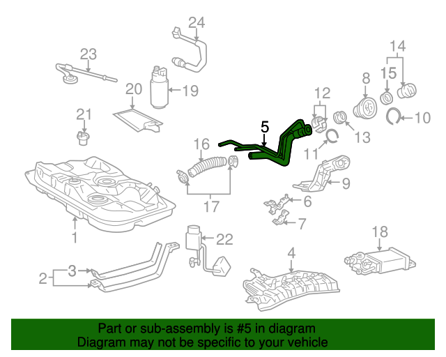 1998-2002 Toyota Corolla Filler Pipe 77201-02010 | Toyota Parts Center