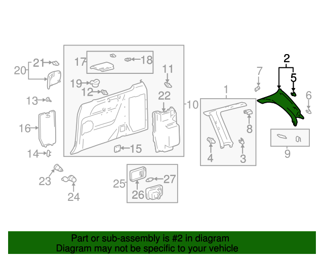 62580-08020-E0 - Upper Trim - 2001-2003 Toyota Sienna | DiscMonster