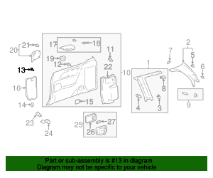 1998-2003 Toyota Sienna Side Trim Panel Clip 90467-A0016-E0 | Toyota ...