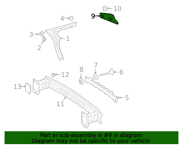 177885350264 - Basic Carrier For Bumper Mercedes-Benz USA Parts