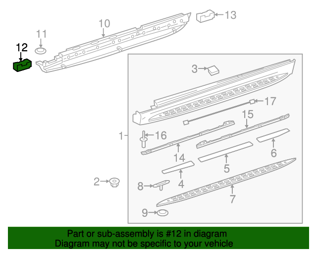 2012-2019 Mercedes-Benz Front Insulator 166-690-07-34 | MB OEM Parts