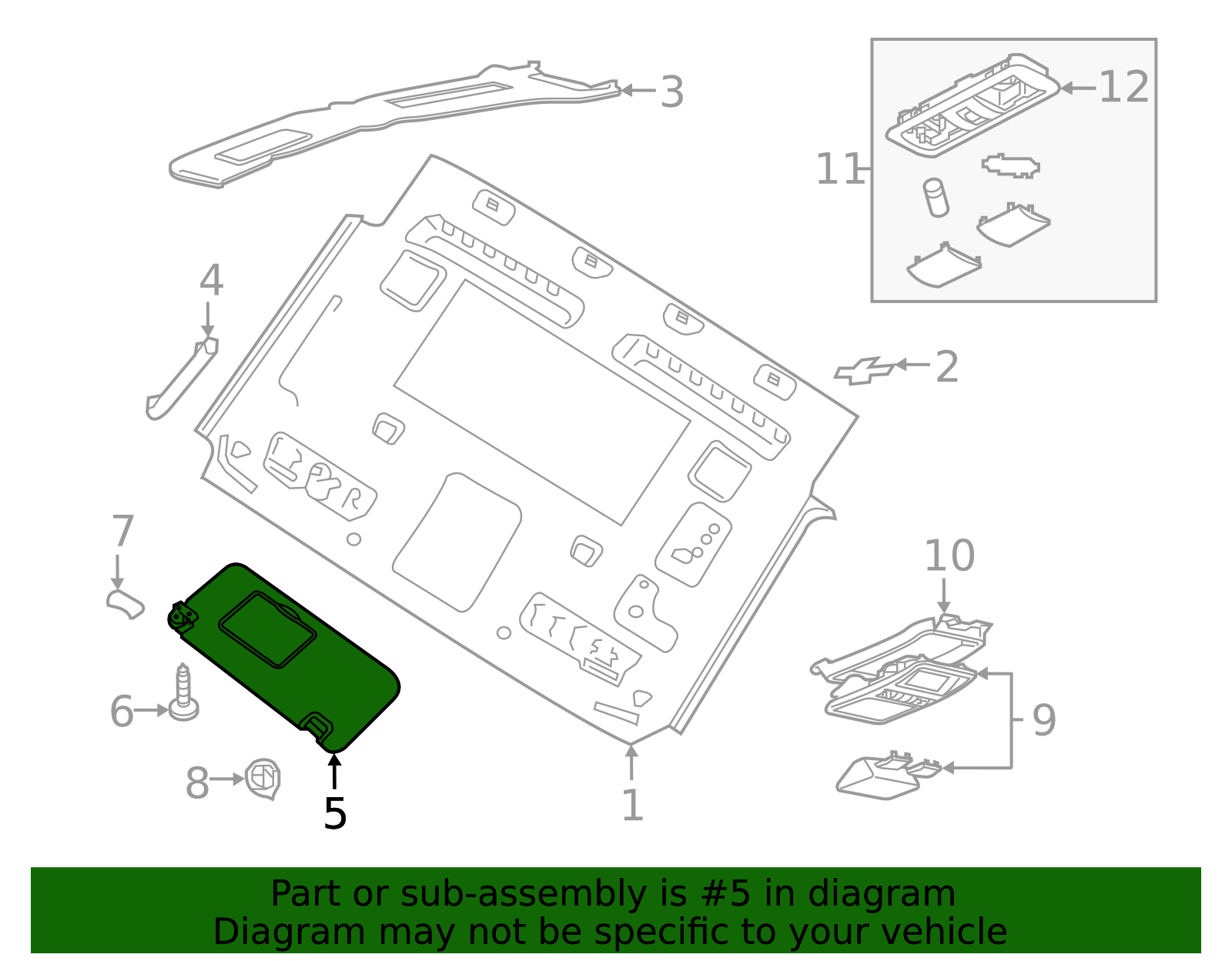 2017-2021 Nissan Sun-Visor 96400-EZ00C | Nissan Parts Plus