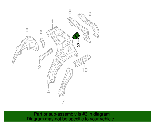 2011-2023 Mitsubishi Outlander Sport Inner Panel Reinforced Plate ...