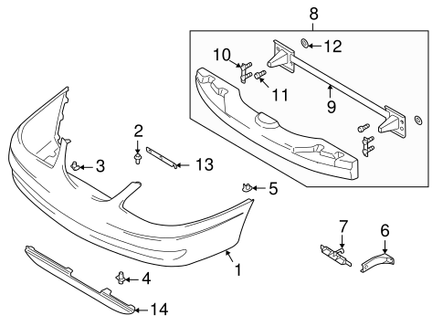 Bumper & Components - Front for 1998 Mazda 626 | Mazda Swag