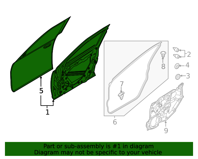67001-WB002 - Door Shell - 2016-2020 Toyota | OEM Genuine Toyota Parts