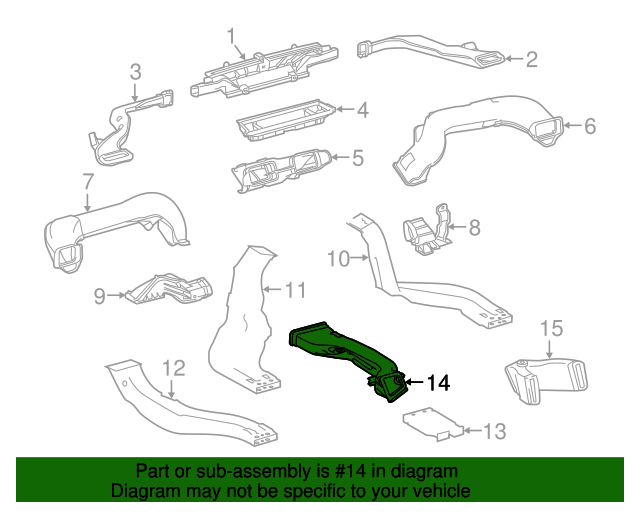 2015-2023 Lexus Center Duct 58861-24010 | OEM Parts Online