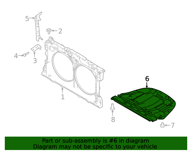 2019-2023 Nissan Altima Radiator Support Splash Shield 75890-6CA0A ...