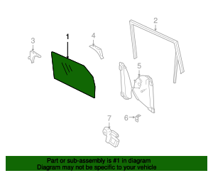 2003-2010 Porsche Cayenne Door Glass 955-542-612-11 | Sunset Porsche Parts