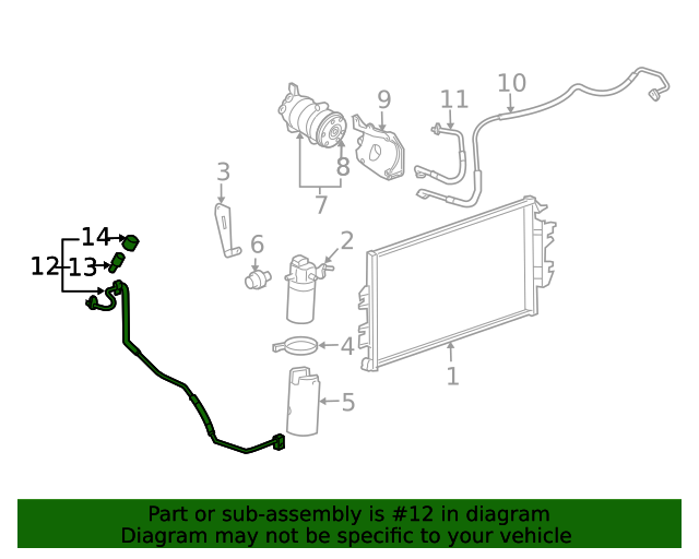 25921585 - Auxiliary Air Conditioning Evaporator and Heater Hose ...
