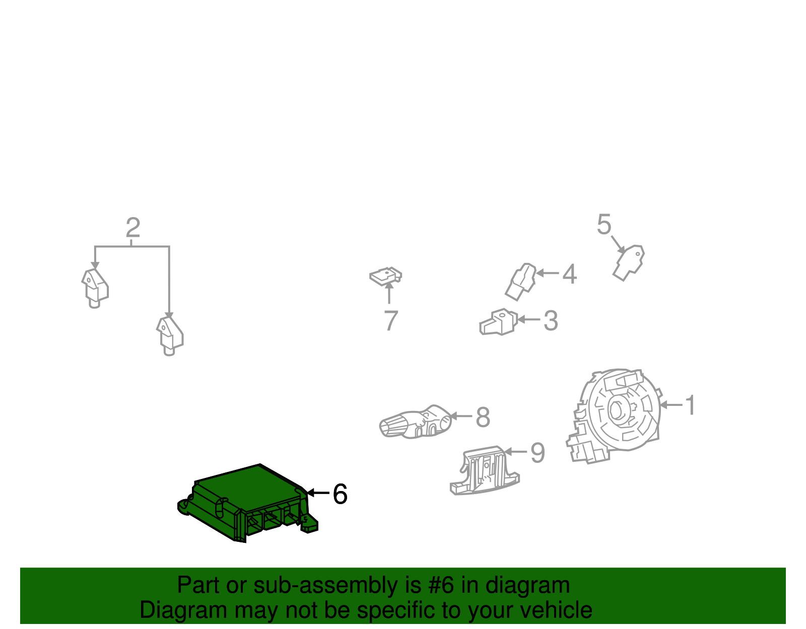 Genuine Toyota Air Bag Control Module part# 89170-06641 for 2018-2020 ...
