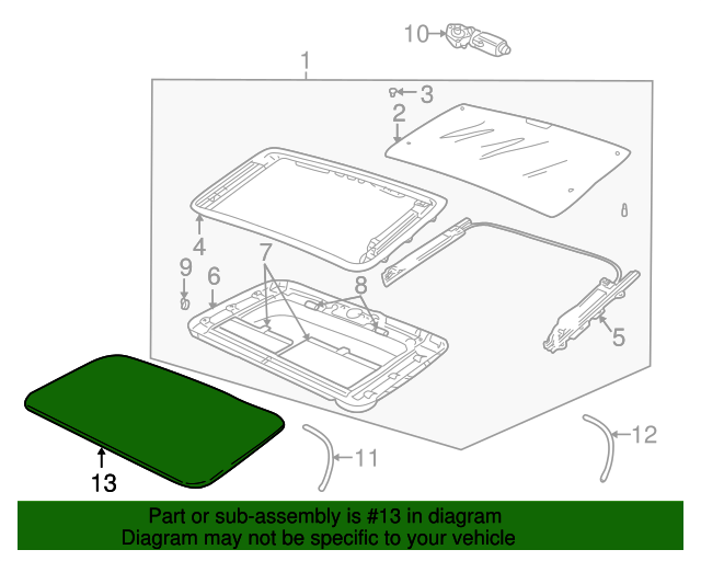 Genuine OEM Sunroof Trim Part# EDV500160LUM Fits 1994-2004 Land Rover ...