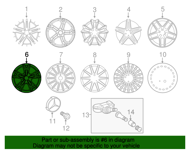 156-401-26-00-7X36 - Wheel Alloy 19 48R 2018-2020 Mercedes-Benz ...