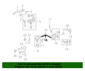 2008-2015 Scion xB Cable Assembly Front Door 69750-12170 | Toyota Parts ...