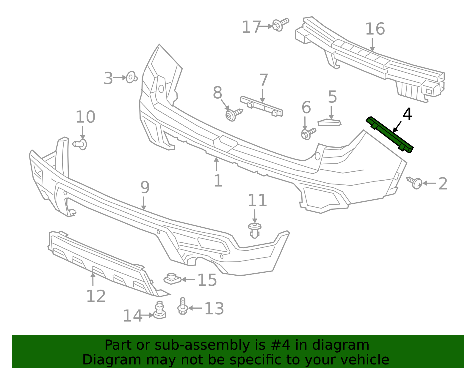 71598-TGS-A01 - Spacer L Rear Bumper Side - 2019 2020 Honda Passport ...