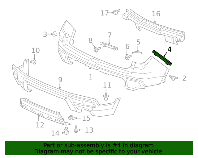 71598-TGS-A01 - Spacer L Rear Bumper Side - 2019 2020 Honda Passport ...