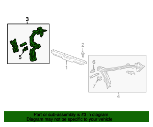 86796388 - Front End Passenger Side Upper Tie Bar Extension ...