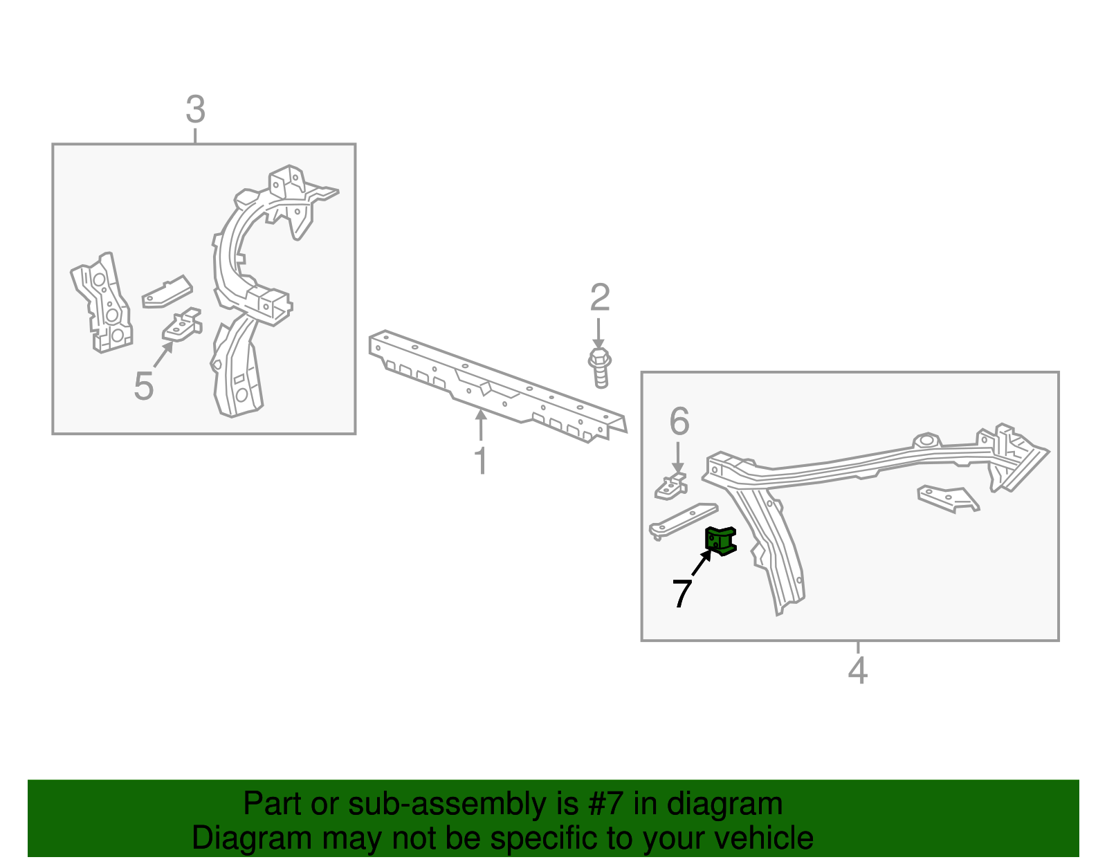 2018-2021 Chevrolet Equinox Driver Side Front Engine Compartment Rail ...
