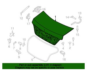 2011-2016 Hyundai Equus Trunk Lid 69200-3N100 | QuirkParts