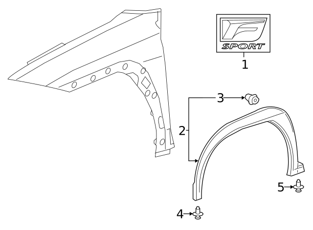 75601-76010 - Wheel Opening Molding For 2019-2024 Lexus | Lexus OE Parts