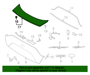 2018-2021 Kia Stinger Spoiler 87210-J5000 | TascaParts.com