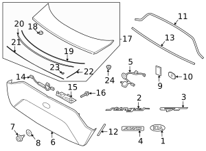 87210 J5000 - Spoiler 2018-2023 Kia Stinger | Kia.Parts Store