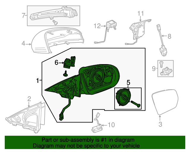 2016-2020 Mercedes-Benz Mirror Base - Right 253-810-94-01 | Mercedes ...