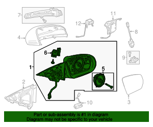2016 Mercedes-Benz GLC 300 Mirror Base - Right 253-810-04-01 | MB OEM Parts
