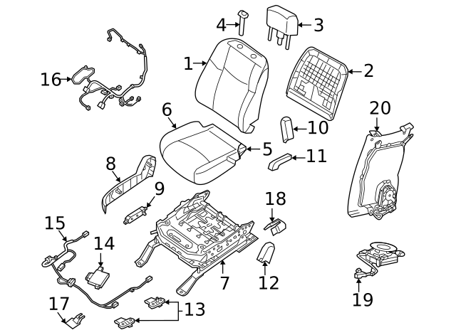 2019-2020 Nissan Murano Occupant Module 98856-9UF0A | Nissan Parts ...