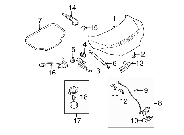 2002-2015 Infiniti Drip Channel Clip 73858-AA000 | Infiniti Parts Online