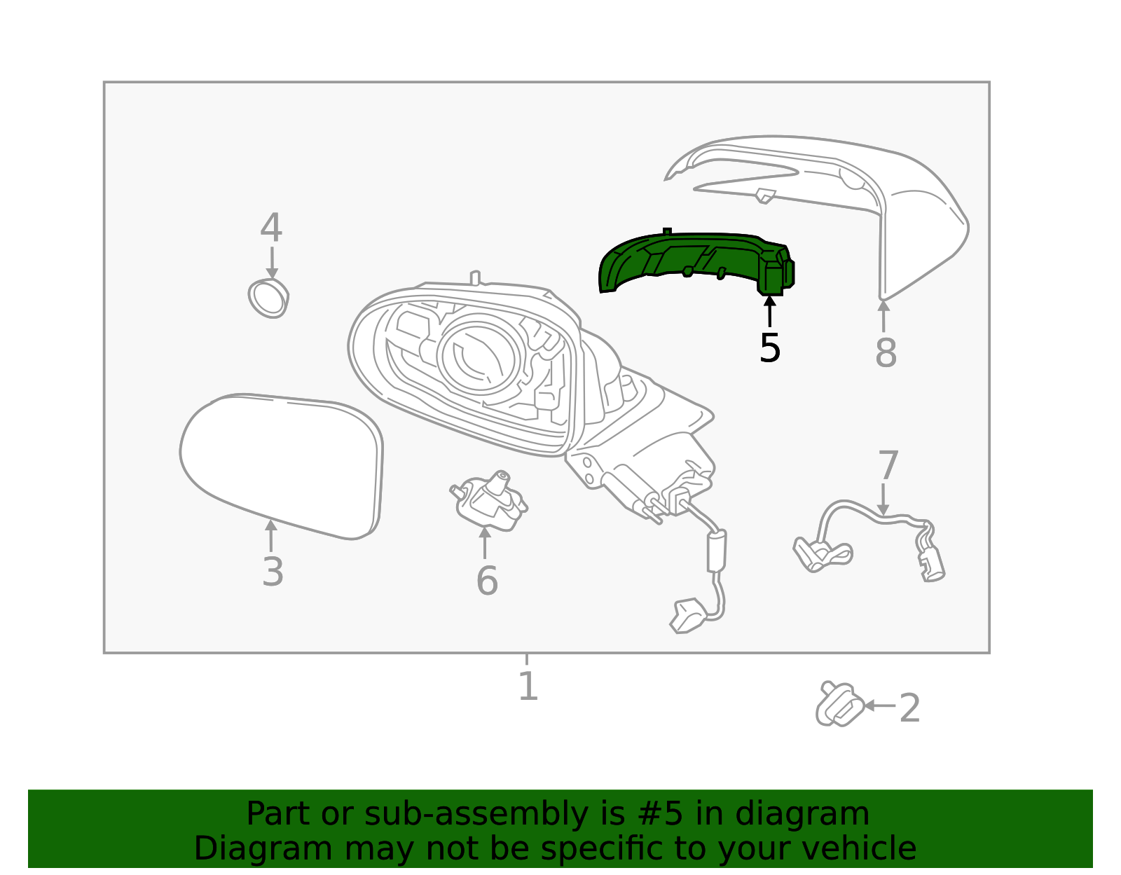 Genuine Signal Lamp for 2019-2023 Hyundai Santa Fe | Part# 87624-S1000 ...
