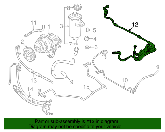 32416783854 - 2007-2009 BMW X5 Power Steering Return Hose Combination ...