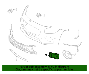 190-885-95-00 - License Plate Bracket 2018-2020 Mercedes-Benz AMG® GT R ...