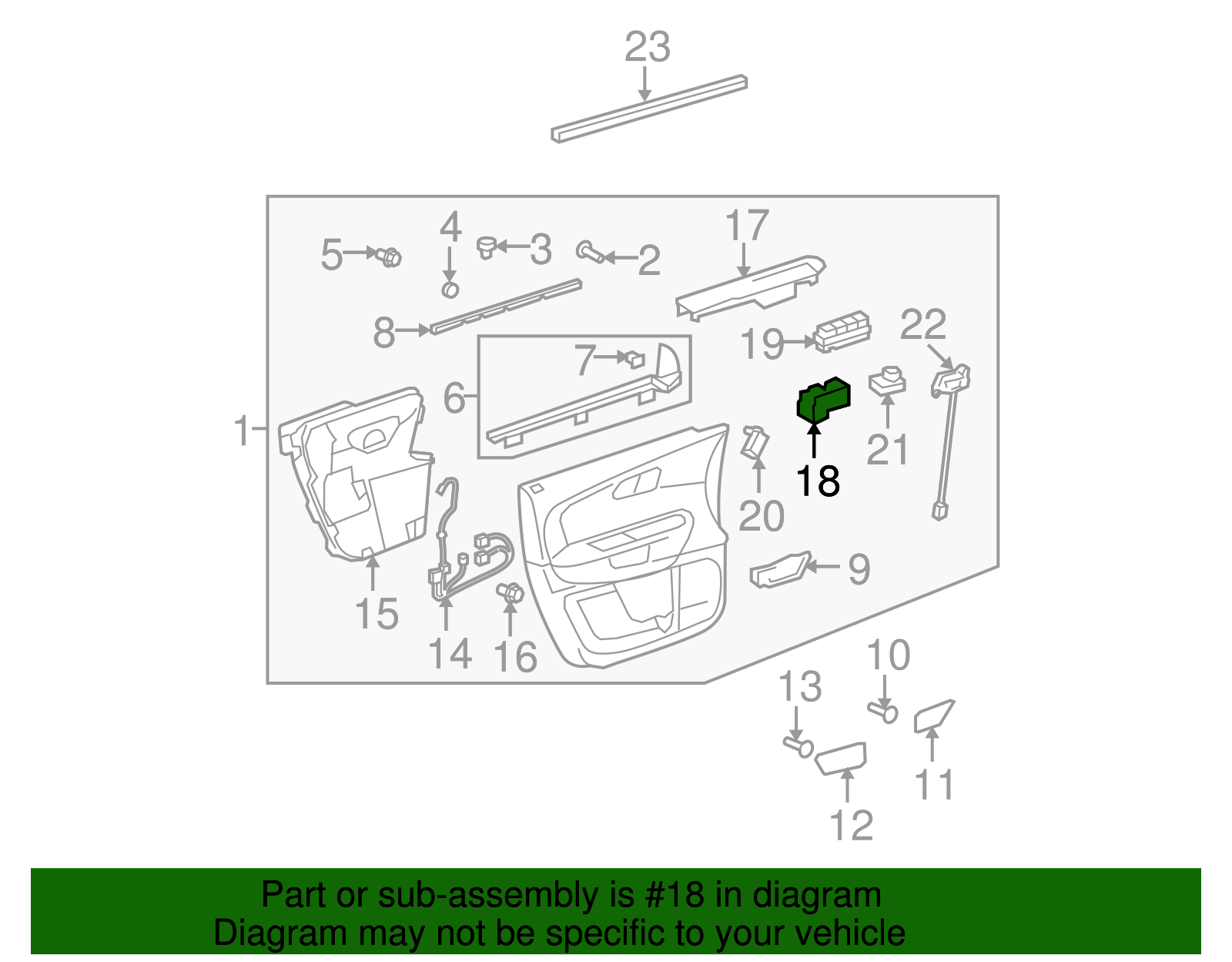 2007-2017 GMC Ebony Front Driver Side Door Window Switch 20945224 GM ...