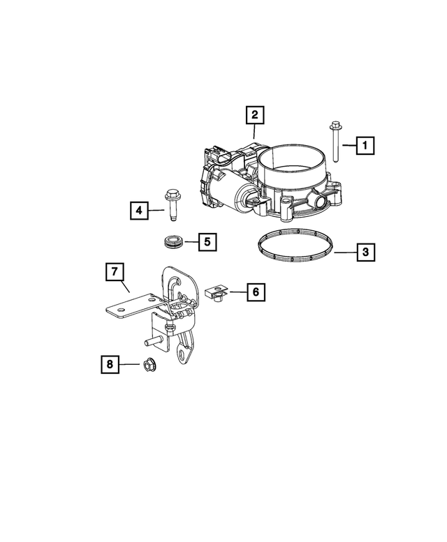 MOPAR GENUINE THROTTLE BODY SUPPOR BRACKET - 68335034AB - 68335034AB ...