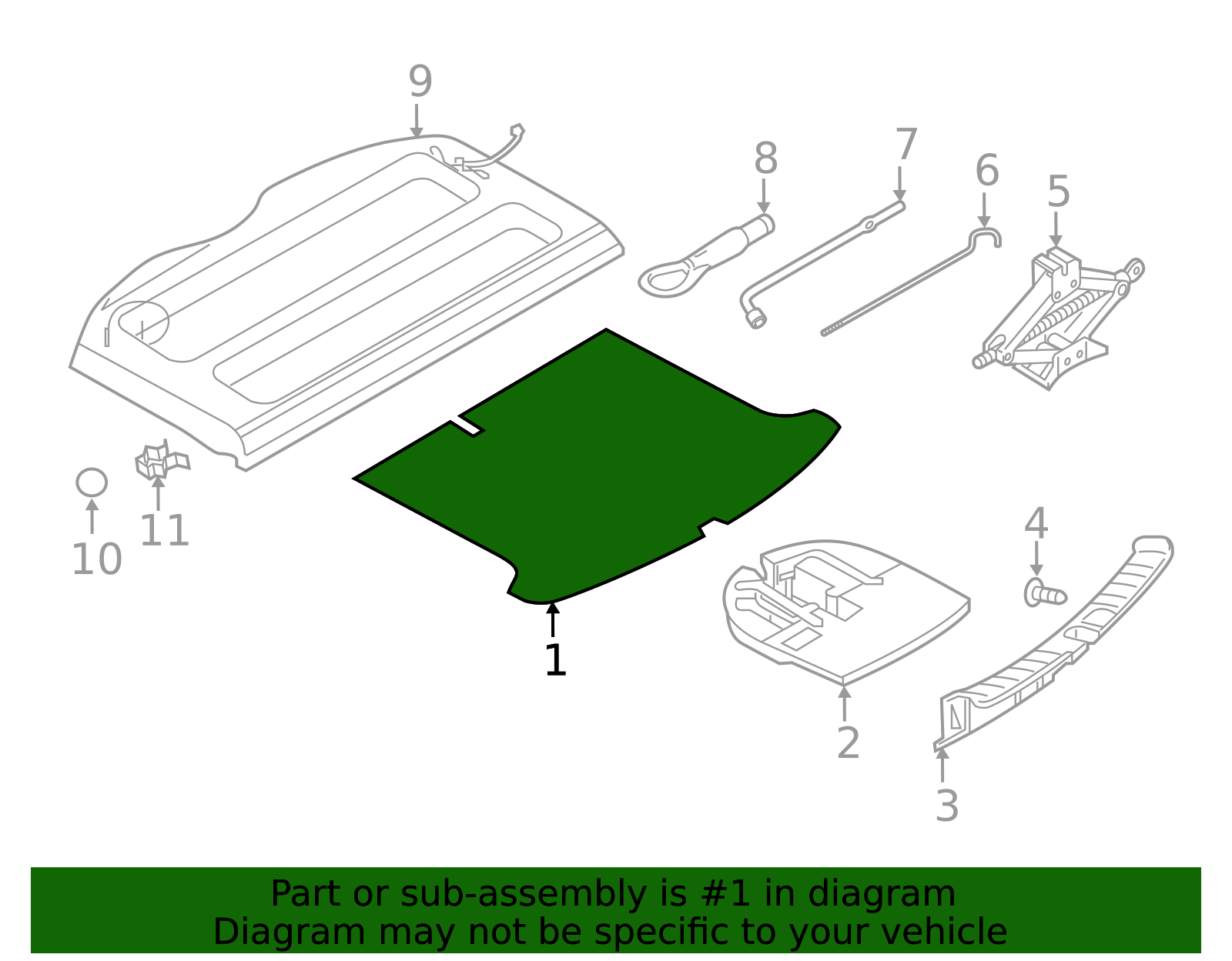 2018-2024 Nissan Kicks Floor Cover 84904-5RB0A | Bill Kay Nissan Parts