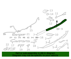 2017-2019 Porsche 911 Reflector Panel 991-631-465-03 | Sunset Porsche Parts