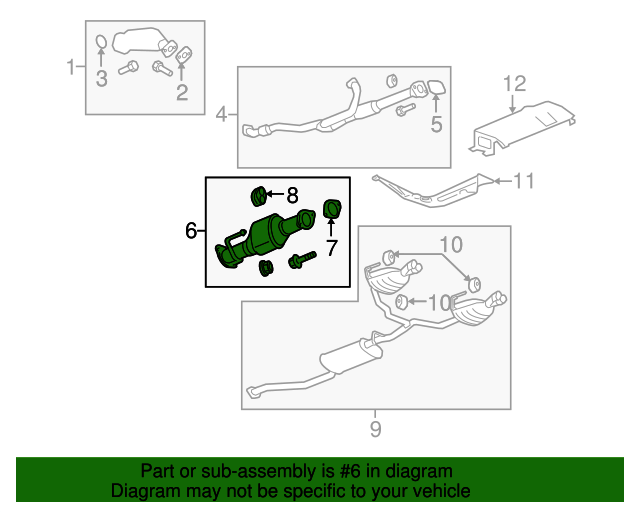 3-Way Catalytic Converter with Flange, Insulator, Gasket, and Bolts ...