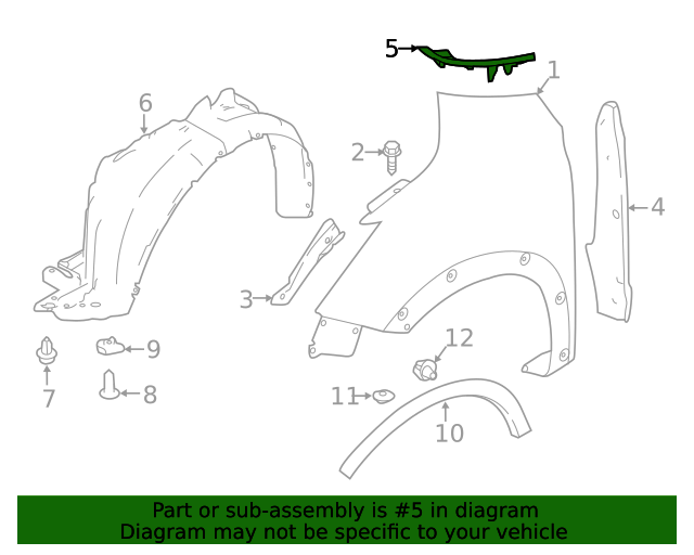 2018-2023 Nissan Kicks Fender Ledge Cover 66894-5RB0B | OEM Parts Online