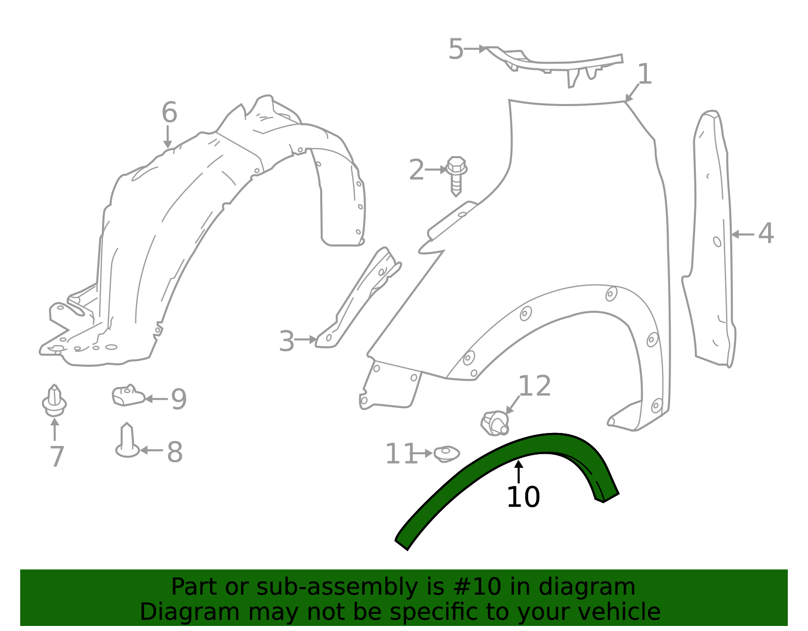 2021-2024 Nissan Kicks Wheel Opening Molding 63811-5RY0A | Nissan Parts ...