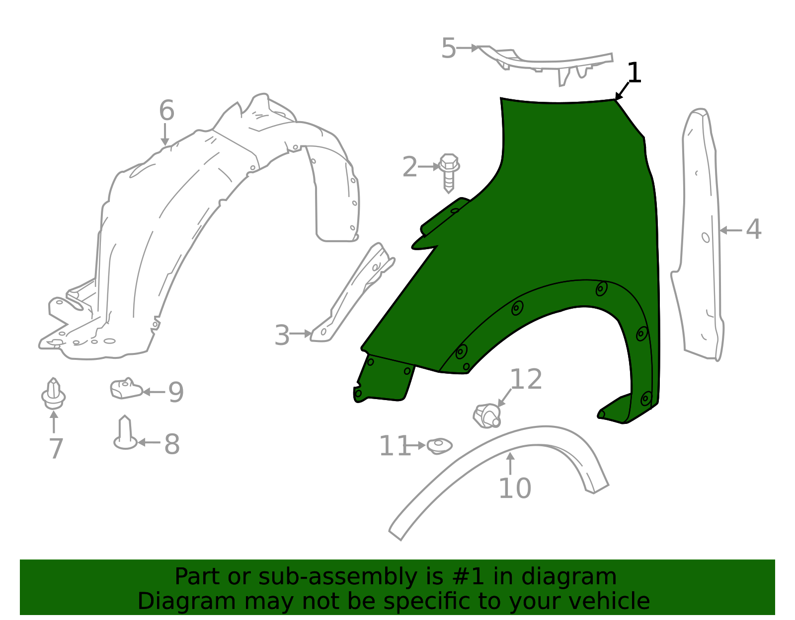 2018-2024 Nissan Kicks Fender F3101-5RBMA | Nissan Parts Plus