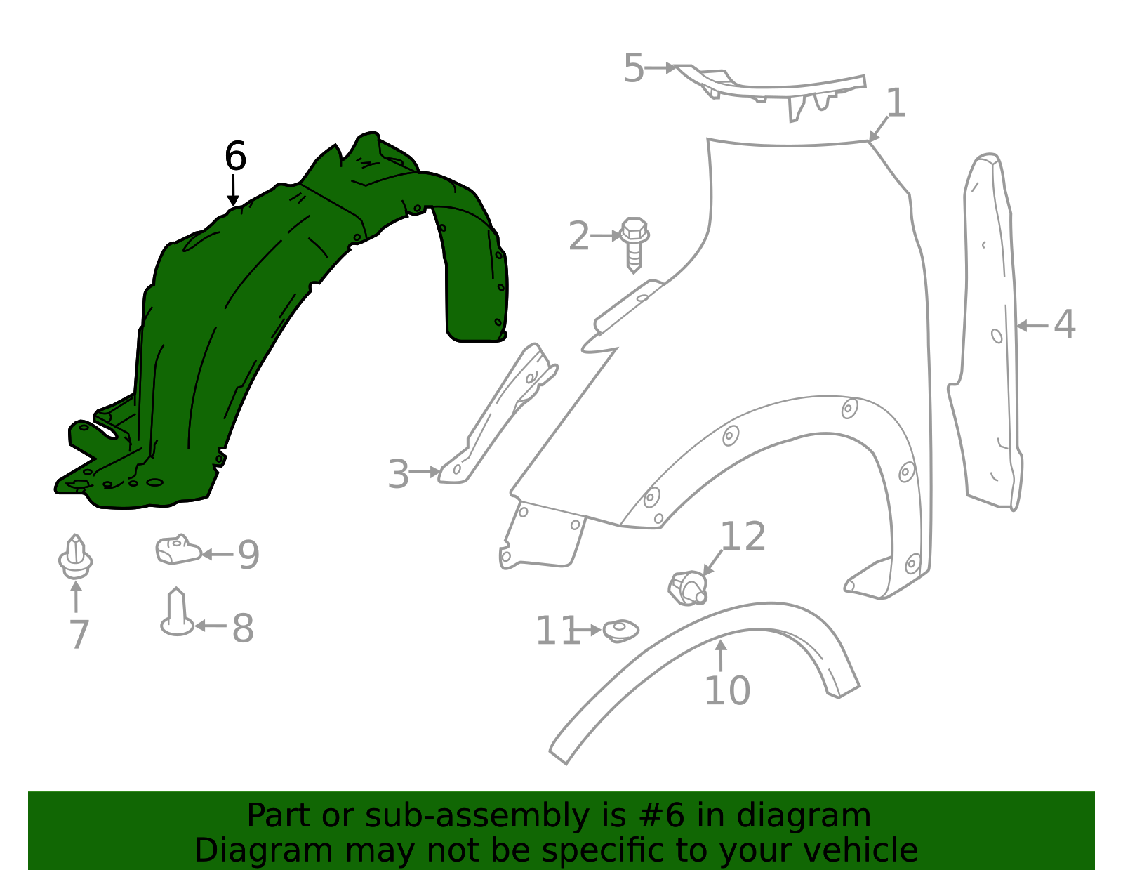 2021-2024 Nissan Kicks Fender Liner 63843-5R00A | Nissan Parts Plus