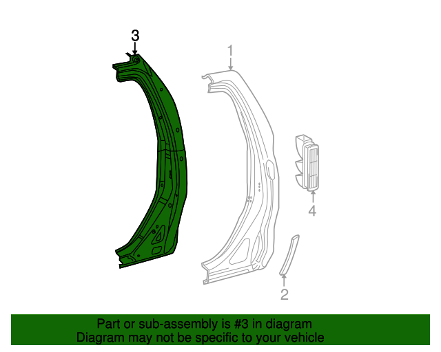 2014-2021 Toyota Tundra Inner Panel Assembly 61503-0C912 | Toyota Parts ...