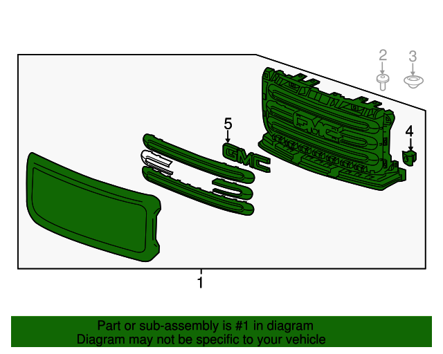 2015-2020 GMC Canyon Bright Chrome Front Grille 84733967 GM ...