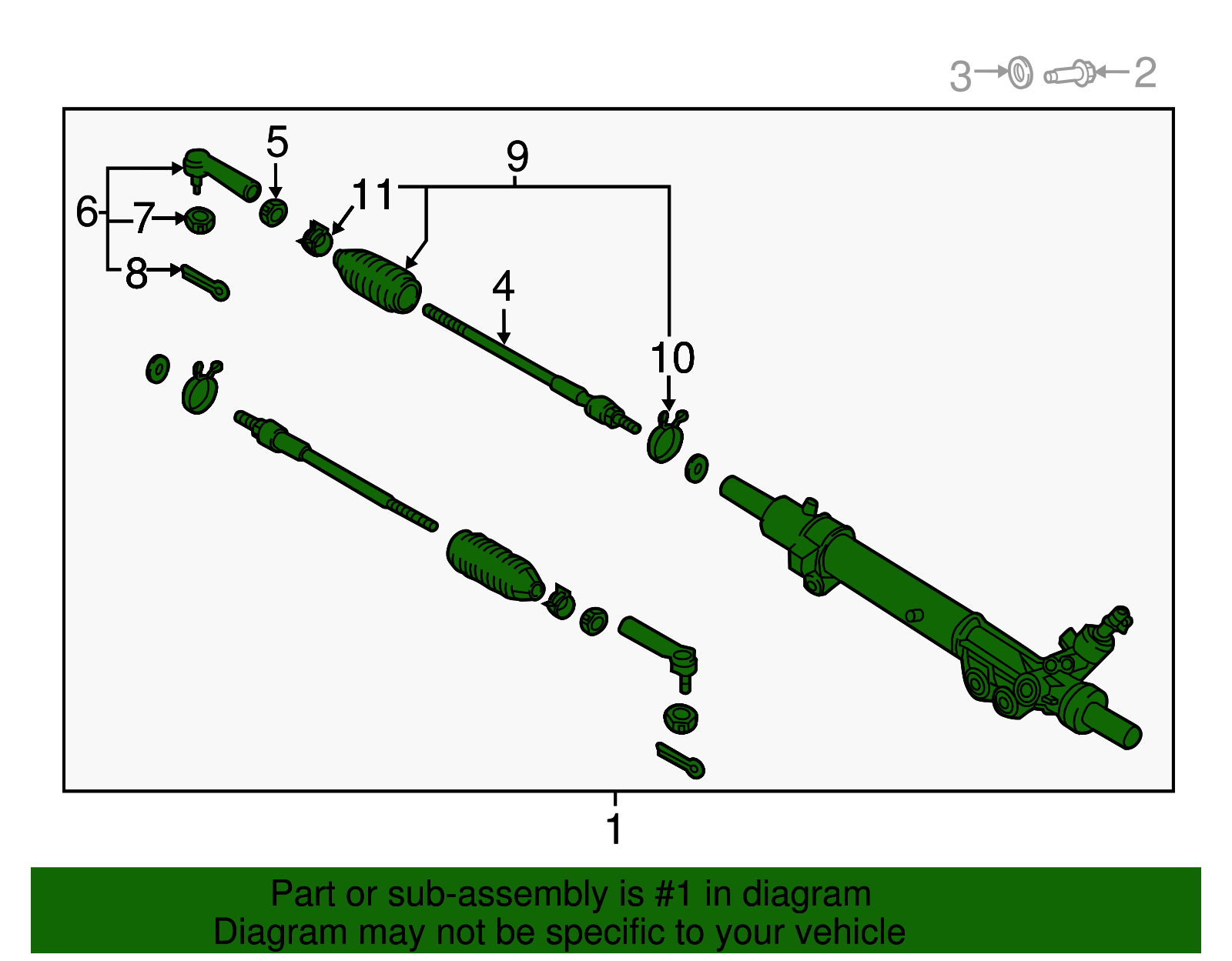 2017-2023 Nissan TITAN Steering Gear 49001-EZ40C | Bill Kay Nissan Parts