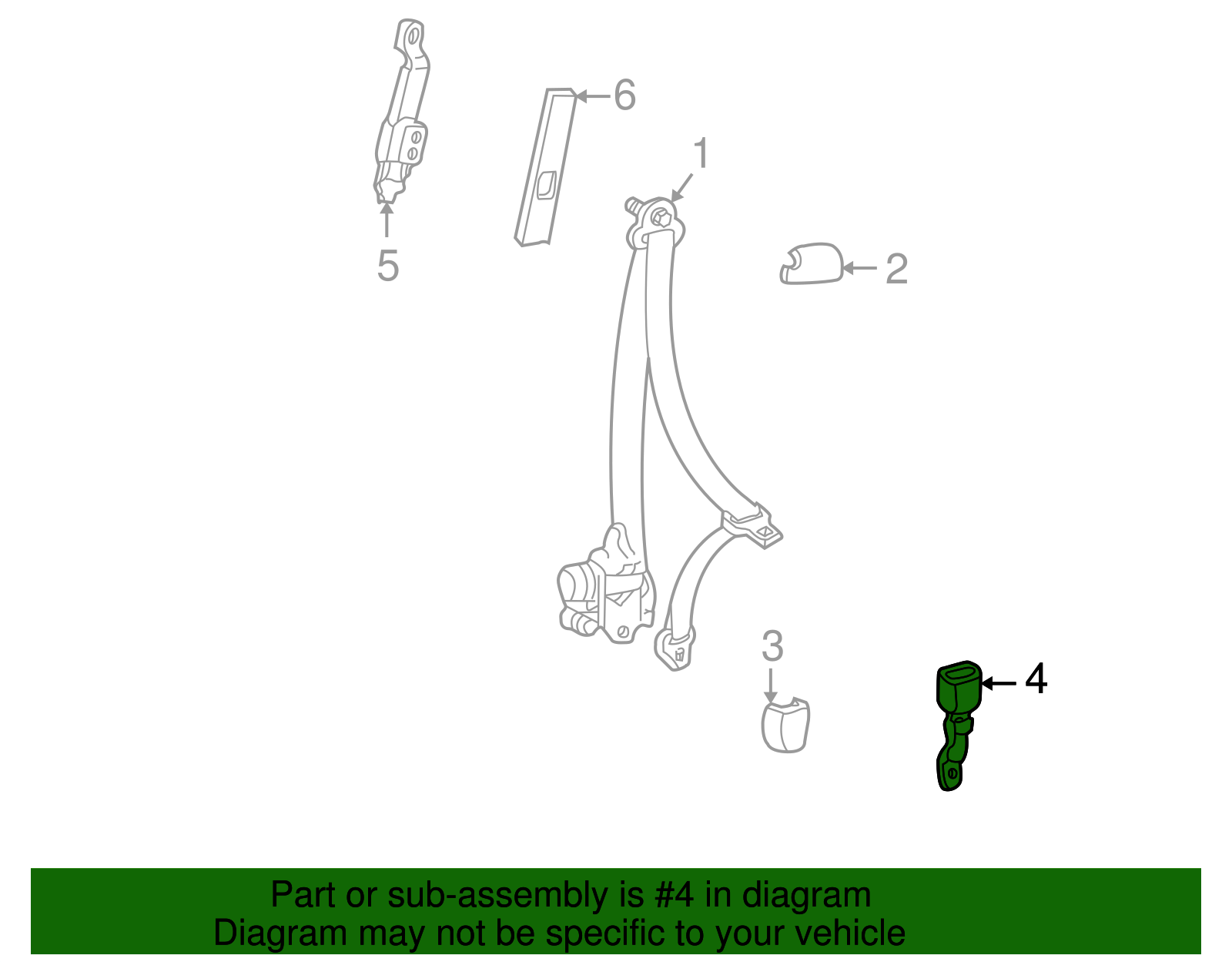 2005-2008 Toyota Matrix Seat Belt Receptacle - PASSENGER SIDE 73230 ...